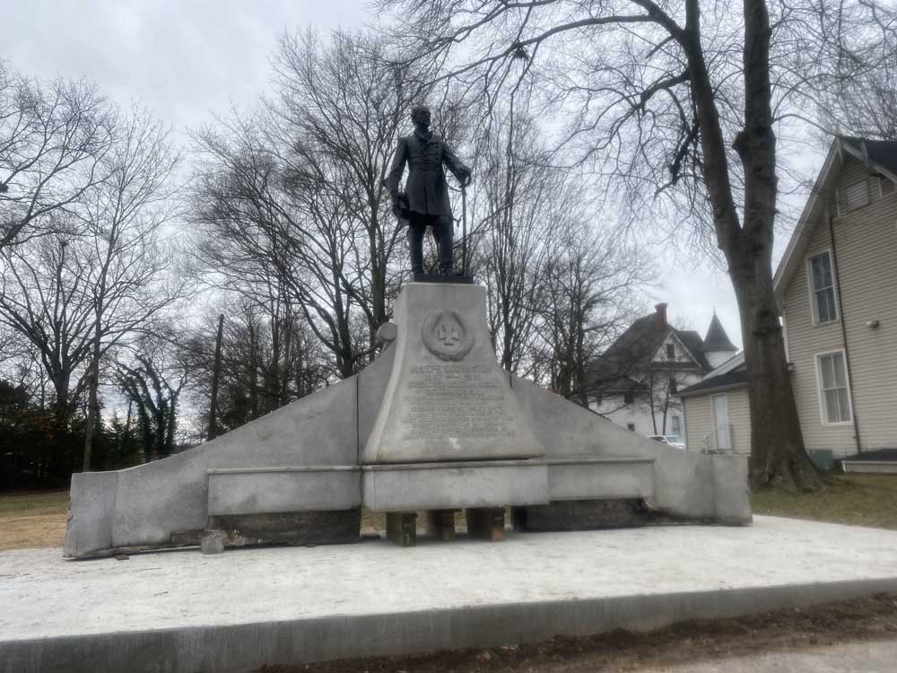 UPDATE: A new home: Gen. Johnston statue moved to Huff House | Dalton ...