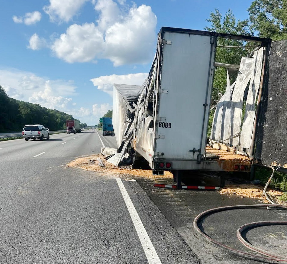 Tractor trailer carrying ‘40,000 pounds of peanuts’ catches fire in ...